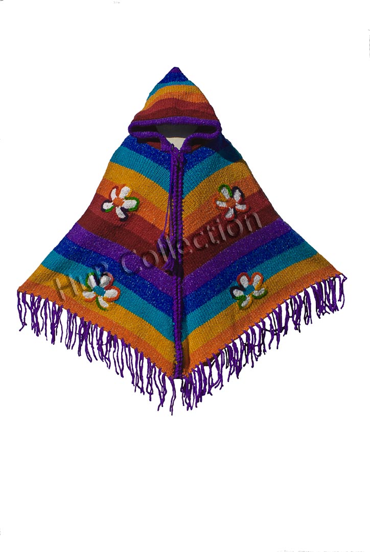 Poncho Handcrafted Adult size 14/16,multicoloured | HuB Collection